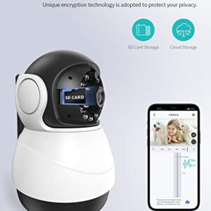 ZJX Pet Camera with Phone App, Indoor Home Security Camera for Pet, with AI Tracking, Night Vision, Compatible with Alexa, 2-Way Audio, White