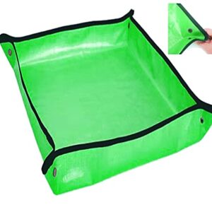 X-AT 29.5"x29.5" Foldable Gardening Mat,Plant Repotting Mat,Waterproof Thicken PE Mat, Anti Dirty Tarp