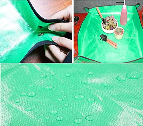 X-AT 29.5"x29.5" Foldable Gardening Mat,Plant Repotting Mat,Waterproof Thicken PE Mat, Anti Dirty Tarp