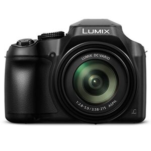 panasonic lumix fz80 4k digital camera, 18.1 megapixel video camera, 60x zoom dc vario 20-1200mm lens, f2.8-5.9 aperture, power o.i.s. stabilization, touch enabled 3-inch lcd, wi-fi, dc-fz80k (black)