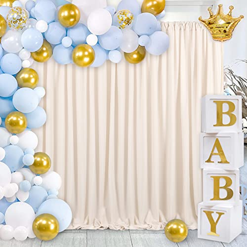 MoKoHouse 10ft x 8ft Champagne Backdrop Curtains for Parties Deep Champagne Backdrop Drape for Birthday Wedding 2 Panels 5ft x 8ft