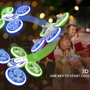 Heygelo S60 Drones for Kids, Mini Drone with LED Lights for Beginners, RC Quadcopter with Altitude Hold and Headless Mode, Full Propeller Protect, 3D Flips, 2 Batteries, Toys Gifts for Boys Girls