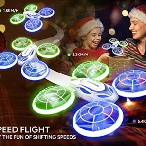 Heygelo S60 Drones for Kids, Mini Drone with LED Lights for Beginners, RC Quadcopter with Altitude Hold and Headless Mode, Full Propeller Protect, 3D Flips, 2 Batteries, Toys Gifts for Boys Girls