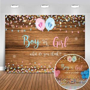 mocsicka boy or girl gender reveal backdrop pink or blue gender reveal party decorations 82×60 inch vinyl wood floor gender reveal photography background banner