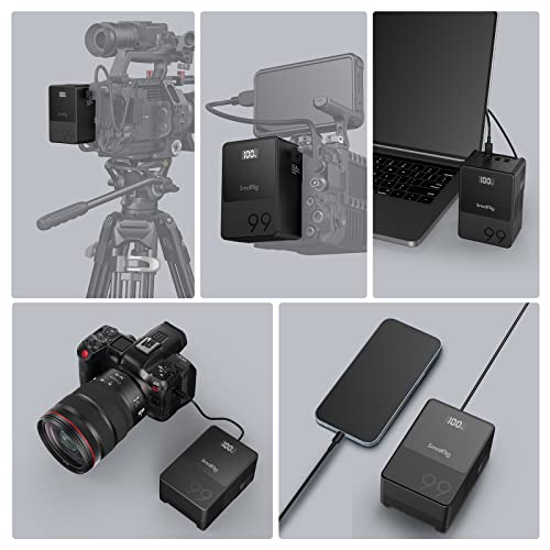 SmallRig V Mount Battery VB99, 6700mAh 99Wh 14.8V mini V-Mount Battery Support 65W PD USB-C Fast Charger, with D-TAP, USB-A, Dual DC Port, OLED Screen, for Camera, Camcorder, Monitor, Filmmaker - 3580