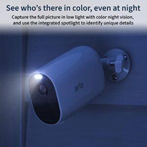 Arlo Essential XL Spotlight Camera - Wireless Security, 1080p Video, Color Night Vision, 2 Way Audio, 1 Year Battery Life, Wire-Free, Direct to Wi-Fi No Hub Needed, Works with Alexa, White - VMC2032