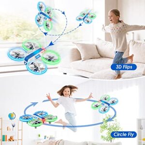 Cool Toys Gifts for Boys Girls Teenagers,Mini Drone for Kids with LED Lights,Indoor Small Quadcopter with 3D Flips,Headless Mode and 2PCS Modular Batteries,Upgraded Guards for Beginners