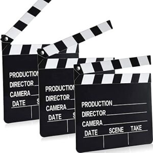 10 pieces movie film clap board, 7 x 8 inch cardboard movie clapboard movie directors clapper writable cut action scene board for movies films photo props(white)