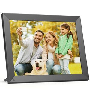 15-inch wifi digital photo frame – fullja smart digital picture frame, full function, slideshow, motion sensor, 32gb electronic photo frame wall mountable instant share photos/videos via app, cloud