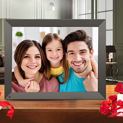 15-inch WiFi Digital Photo Frame - Fullja Smart Digital Picture Frame, Full Function, Slideshow, Motion Sensor, 32GB Electronic Photo Frame Wall Mountable Instant Share Photos/Videos via App, Cloud