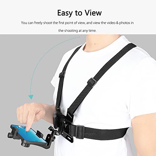 KARUIZI Chest Strap Holder for Phone Holder Hero11, 10, 9, 8, 7, 6, 5 Action Camera Accessories POV, Headband Holder, Adjustable Phone Clip Holder Chest Strap Holder Strap Holder