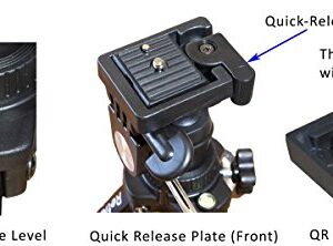 RetiCAM Tabletop Tripod with 3-Way Pan/Tilt Head, Quick Release Plate and Carrying Bag for Phones, Cameras and Spotting Scopes - MT01 Mini Tripod, Aluminum, Black