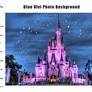 Castle Backdrop 7x5ft Beautiful Castle Night View Photography Background for Children and Girl Birthday Party Photo Video Shooting Props BV037