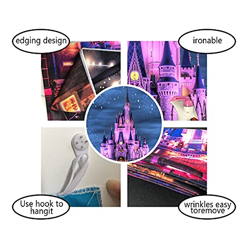 Castle Backdrop 7x5ft Beautiful Castle Night View Photography Background for Children and Girl Birthday Party Photo Video Shooting Props BV037