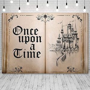 ablin 7x5ft fairy tale books backdrop old opening book once upon a time ancient castle princess romantic story photo background wedding birthday party decorations banner props