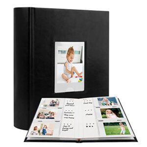 photo album for fujifilm instax mini camera, 180 pockets instax mini album with memo areas, 2x3 photo album for polaroid 2×3 zink film camera, fujifilm instax mini 1112 9 8 40 evo instant camera, black