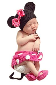 pinbo baby girls photography prop cute knitted crochet hat dress diaper shoes