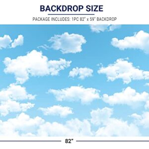 Allenjoy 7x5ft Vinyl Blue Sky White Cloud Backdrop - Not Fabric - Ideal for Newborn, Spring, Kids, Children, Aviator, Birthday Party, Baby Shower, World Travel Background