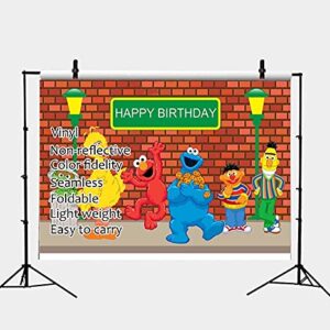 MC 5x3ft Sesame Street Brick Wall Photography Backdrops Birthday Party Decoration Photo Booth Background Baby Shower Studio Props Vinyl