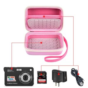 Carrying & Protective Case for Digital Camera, AbergBest 21 Mega Pixels 2.7" LCD Rechargeable HD/Kodak Pixpro/Canon PowerShot ELPH 180/190 / Sony DSCW800 / DSCW830 Cameras for Travel-Pink