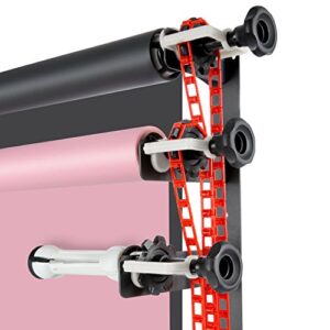 NEEWER Photography 4 Roller Wall Mounting Manual Background Support System with 2 x Four Fold Hook, 8 x Expand Bar, 4 x Chain, Load Capacity per Roller: 22lb/10kg