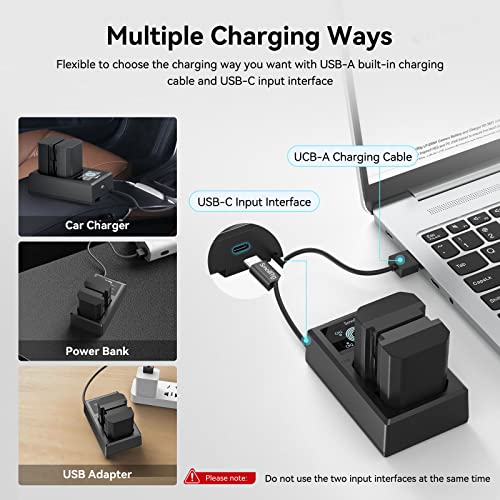 SmallRig NP-FZ100 Battery Charger Set for Sony NP-FZ100 Battery, Double Slot NP-FZ100 Charger for Sony Alpha A7R V, A7 IV, A7 III, A7S III, FX3, A7C, A7R IV, A7R III, A6600, A9 II, 2040mAh - 3824