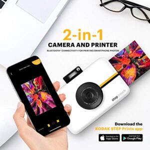 Kodak Step Touch | 13MP Digital Camera & Instant Printer with 3.5 LCD Touchscreen Display, 1080p HD Video - Editing Suite, Bluetooth & Zink Zero Ink Technology | White