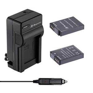 powerextra en-el12 battery & charger 2 pack compatible with nikon coolpix a1000, b600, coolpix aw130, a900, w300, s1200pj, s9900, s9500, s9300, s9200, s8200, s6300, s6200, s6100, s800c, s710, s70