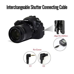 PHOTOOLEX Intervalometer Digital Camera Remote Shutter Release Controller LCD Timer Control with Cord for Canon EOS Rebel T6 T7 80D 70D 60D 60Da 77D T7i T6i T6s SL2 SL1 T5 T3 T5i T4i T3i T2i EOS