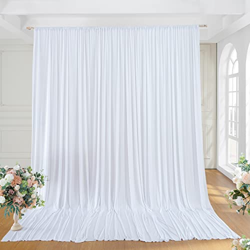 10 x10ft Thick White Wrinkle Free Backdrop Curtain Drapes White Backdrop Panels Background for Photography Wedding Parties Birthday Baby Shower