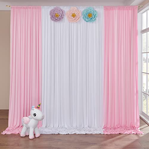 10 x10ft Thick White Wrinkle Free Backdrop Curtain Drapes White Backdrop Panels Background for Photography Wedding Parties Birthday Baby Shower