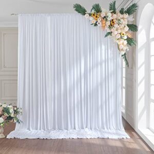 10 x10ft Thick White Wrinkle Free Backdrop Curtain Drapes White Backdrop Panels Background for Photography Wedding Parties Birthday Baby Shower