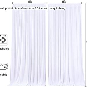 10 x10ft Thick White Wrinkle Free Backdrop Curtain Drapes White Backdrop Panels Background for Photography Wedding Parties Birthday Baby Shower