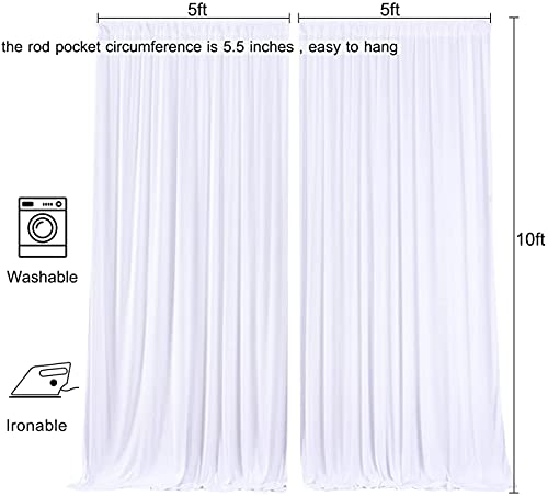 10 x10ft Thick White Wrinkle Free Backdrop Curtain Drapes White Backdrop Panels Background for Photography Wedding Parties Birthday Baby Shower