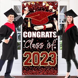 graduation party decorations 2023,congrats class of 2023 backdrop,2023 maroon graduation party decorations front door porch sign backdrop graduation 2023 indoor/outdoor party supplies