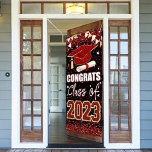 Graduation Party Decorations 2023,Congrats Class of 2023 Backdrop,2023 Maroon Graduation Party Decorations Front Door Porch Sign Backdrop Graduation 2023 Indoor/Outdoor Party Supplies