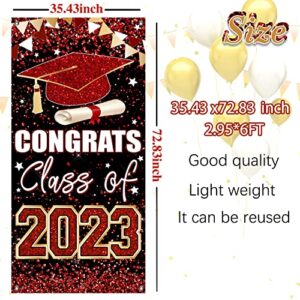 Graduation Party Decorations 2023,Congrats Class of 2023 Backdrop,2023 Maroon Graduation Party Decorations Front Door Porch Sign Backdrop Graduation 2023 Indoor/Outdoor Party Supplies