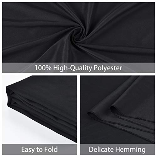 Black Backgrounds for Photography, 10 x 12 ft Polyester Chromakey Backdrop Cloth, Collapsible Solid Color Background for Photo Shooting, Streaming Live, Video Studio