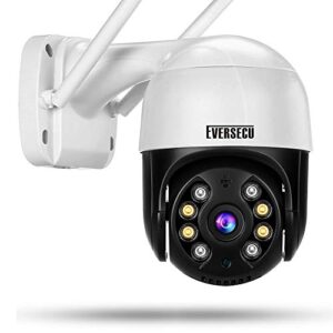 eversecu outdoor ptz security camera, 1080p home 2.4ghz wifi ip surveillance camera, two way audio motion detection night vision outdoor cctv camera supports sd card and cloud storage