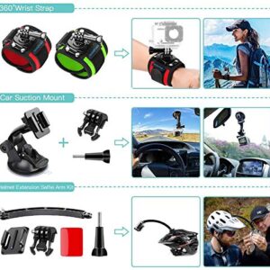 SmilePowo 51-in-1 Action Camera Accessories Kit for GoPro Hero 11 10 9 8 Max 7 6 5 4 3 3+ 2 1 Black GoPro 2018 Session Fusion Silver White Insta360 DJI AKASO APEMAN YI Campark XIAOMI Action Camera