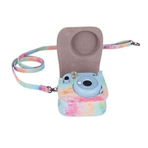 Phetium Instant Camera Case Compatible with Instax Mini 11,PU Leather Bag with Pocket and Adjustable Shoulder Strap (Rainbow)