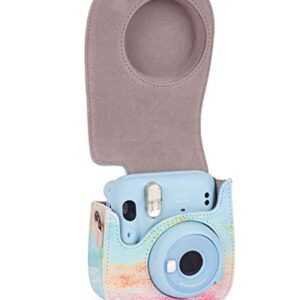 Phetium Instant Camera Case Compatible with Instax Mini 11,PU Leather Bag with Pocket and Adjustable Shoulder Strap (Rainbow)