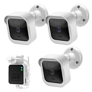 all-new blink outdoor camera wall mount, weatherproof protective housing and 360 degree adjustable mount with blink sync module 2 mount for blink outdoor security camera system (white 3pack)