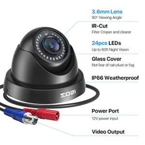 ZOSI 2.0MP HD 1080p 1920TVL Security Camera, 4-in-1 HD TVI/CVI/AHD/CVBS CCTV Camera,80ft Night Vision,Indoor Outdoor,Aluminum Housing for 960H,720P,1080P,5MP,4K Analog Home Surveillance DVR System