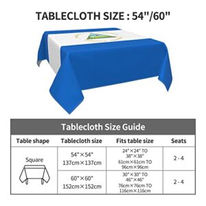 LIICHEES Flag of Nicaragua Tablecloth Kitchen Dining Room 54"x54" Square Washable Table Cover Outdoor Garden Picnic Tablecloths