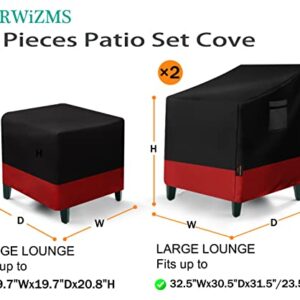 MRWiZMS 3 Pieces Patio Set Cover Waterproof Patio Furniture Cover Set Fit for 3 Pieces Wicker Chair Conversation Furniture Sets,Upgraded 420D Heavy Duty Oxford Fabric Furniture 3 -Piece Cover Set