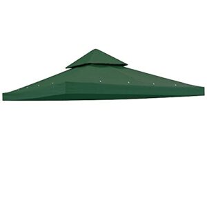 instahibit 2 tier 10′ x 10′ replacement gazebo canopy top uv30+ 200g/sqm outdoor patio garden cafe yard cover green