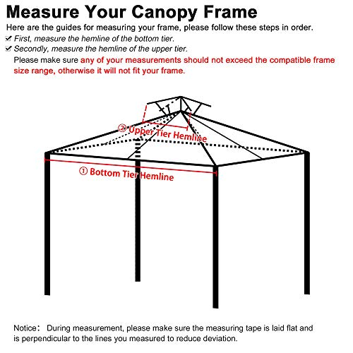 Instahibit 2 Tier 10' x 10' Replacement Gazebo Canopy Top UV30+ 200g/sqm Outdoor Patio Garden Cafe Yard Cover Green