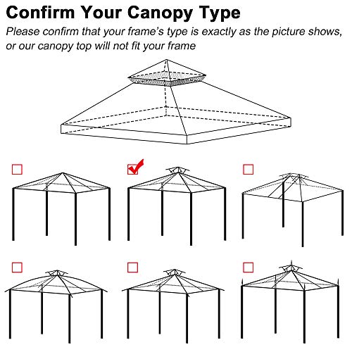 Instahibit 2 Tier 10' x 10' Replacement Gazebo Canopy Top UV30+ 200g/sqm Outdoor Patio Garden Cafe Yard Cover Green