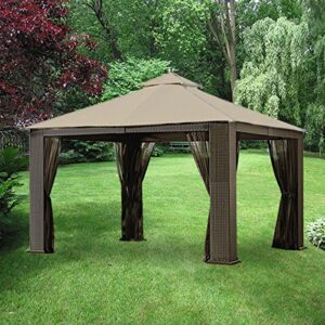 garden winds wicker gazebo replacement canopy top cover – riplock 350